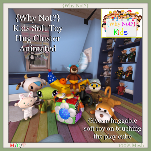 Second Life Marketplace - {Why Not?} Kids Soft Toy Hug Cluster(Animated ...